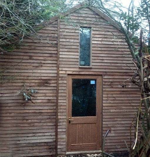 timber workshop with room